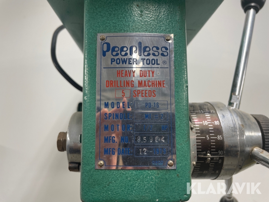 Pelarborrmaskin Peerless PD-16, Åmål, Klaravik auktioner