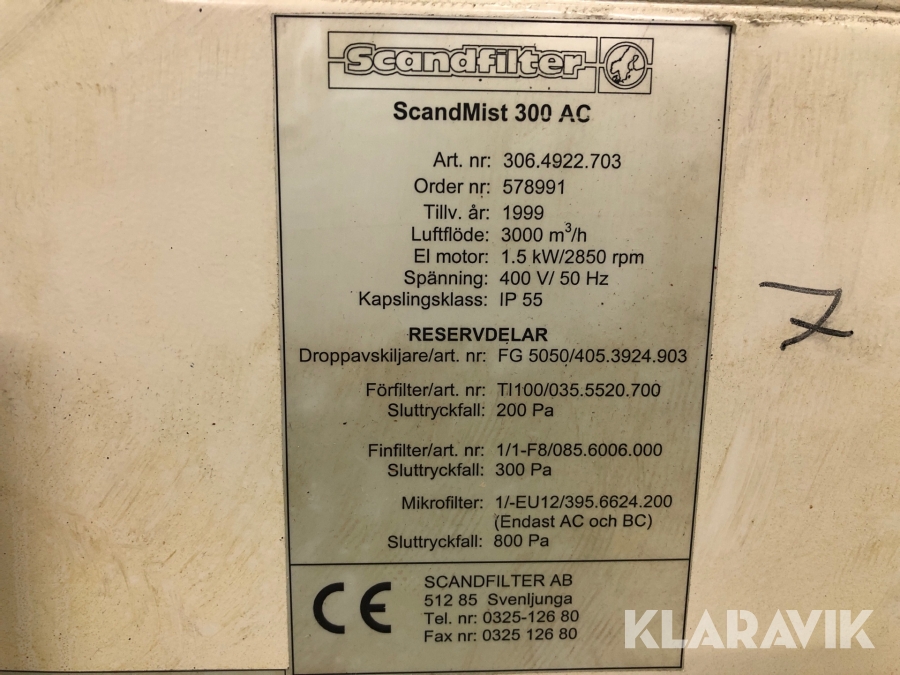 Utsug Scandmist Scandfilter 300AC