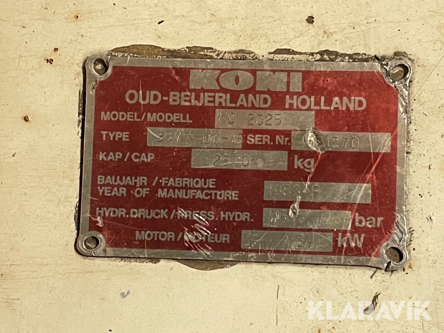 Billift Koni, Mölndal, Klaravik auktioner