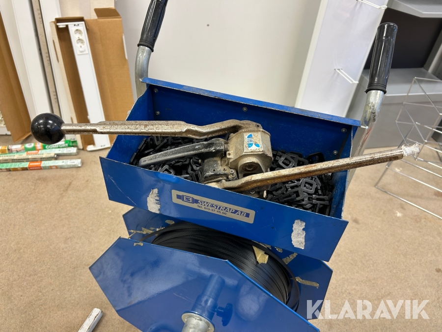 Bandningsapparat med vagn och inplastningsstativ Swestrap, V