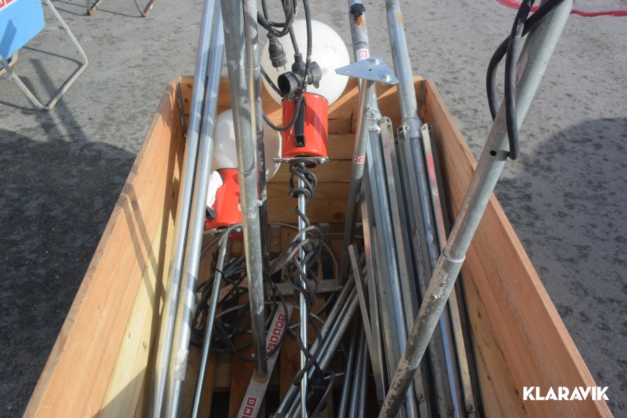 Klaravik Auktioner | Bygglampor med stativ 5 styck Garo Tube 70