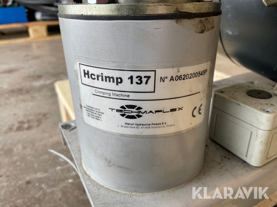 Hydraulisk slangpress Techmaflex Hcrimp 137, Kungsbacka, Kla
