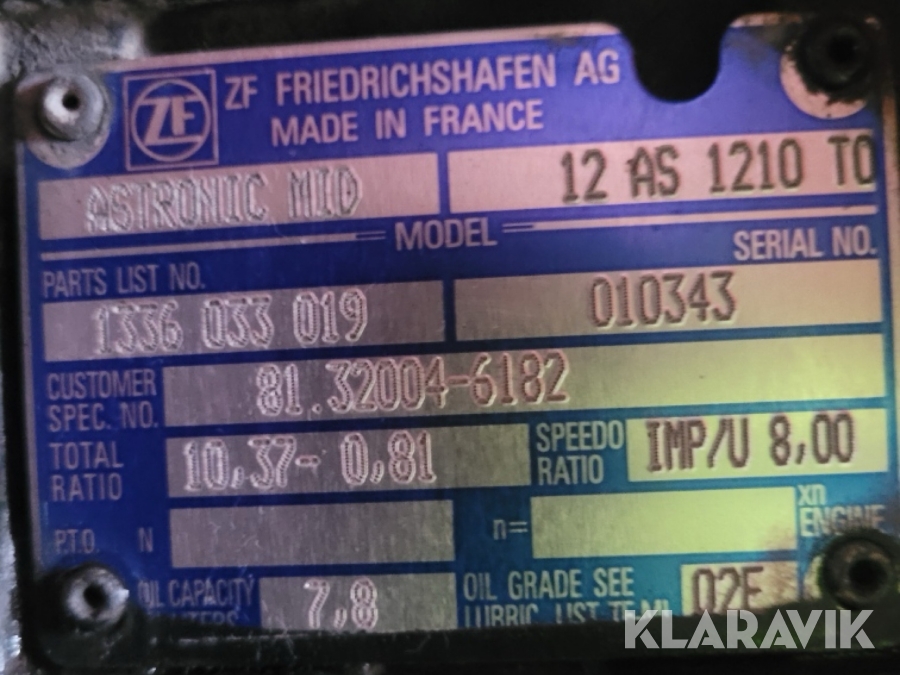 Växellåda ZF Astronic Mid, Kramfors, Klaravik auktioner