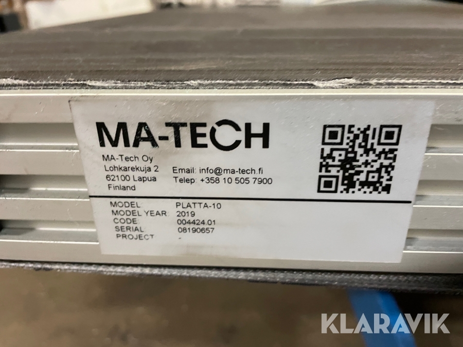 Bandtransportör MA-Tech Platta-10, Avesta, Klaravik auktione