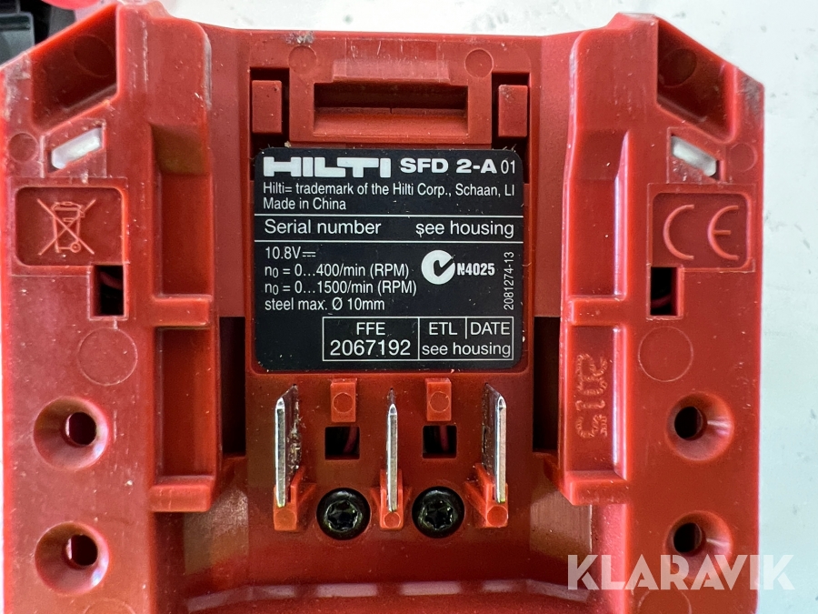 Skruvdragare Hilti SFD 2-A, Svalöv, Klaravik auktioner