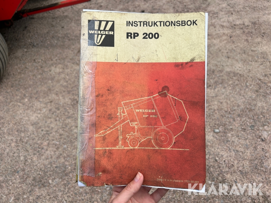Rundbalspress Welger RP200, Svenljunga, Klaravik auktioner