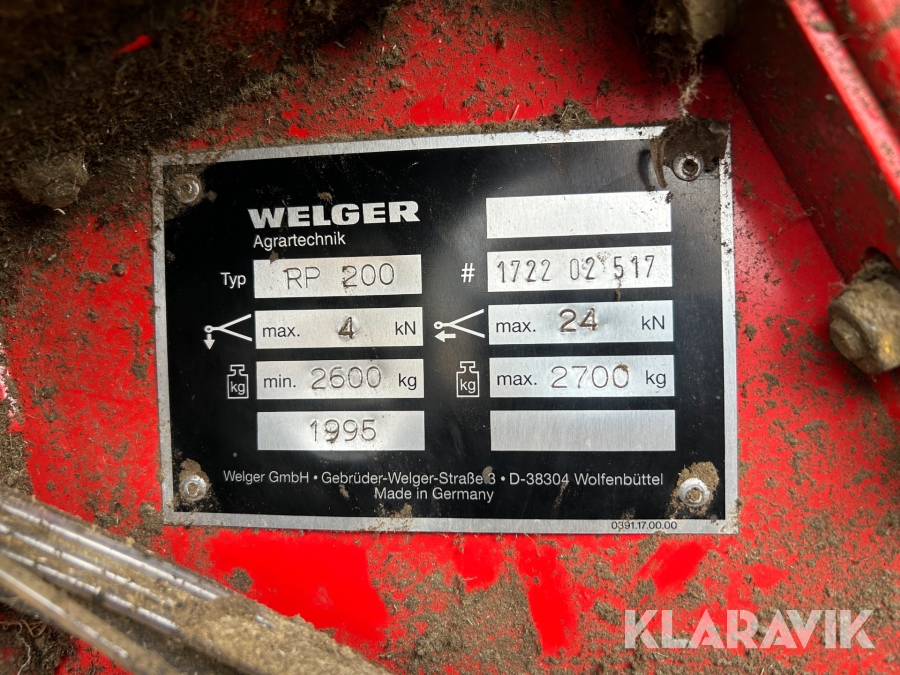 Rundbalspress Welger RP200, Svenljunga, Klaravik auktioner