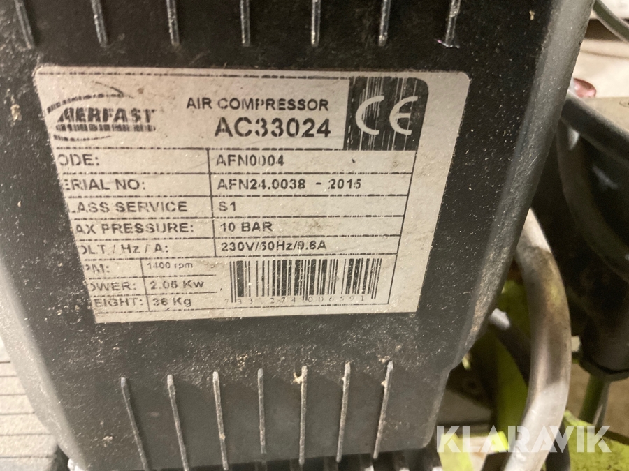 Kompressor Aerfast AC33024, Luleå, Klaravik auktioner