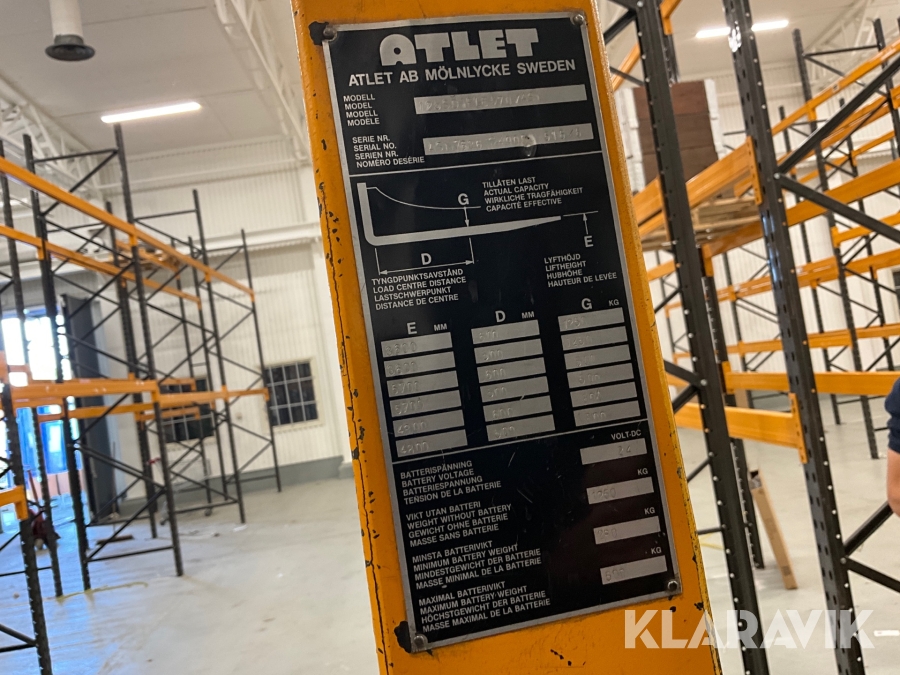 Ståstsplare Atlet 125SDTFLE570/ASN, Eskilstuna, Klaravik auk