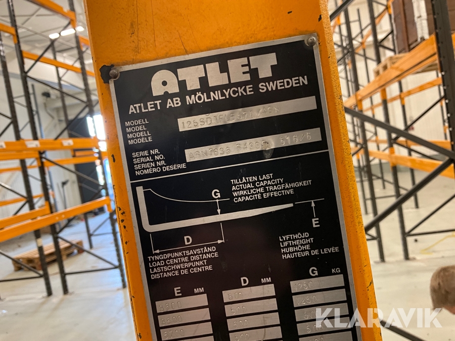 Ståstsplare Atlet 125SDTFLE570/ASN, Eskilstuna, Klaravik auk