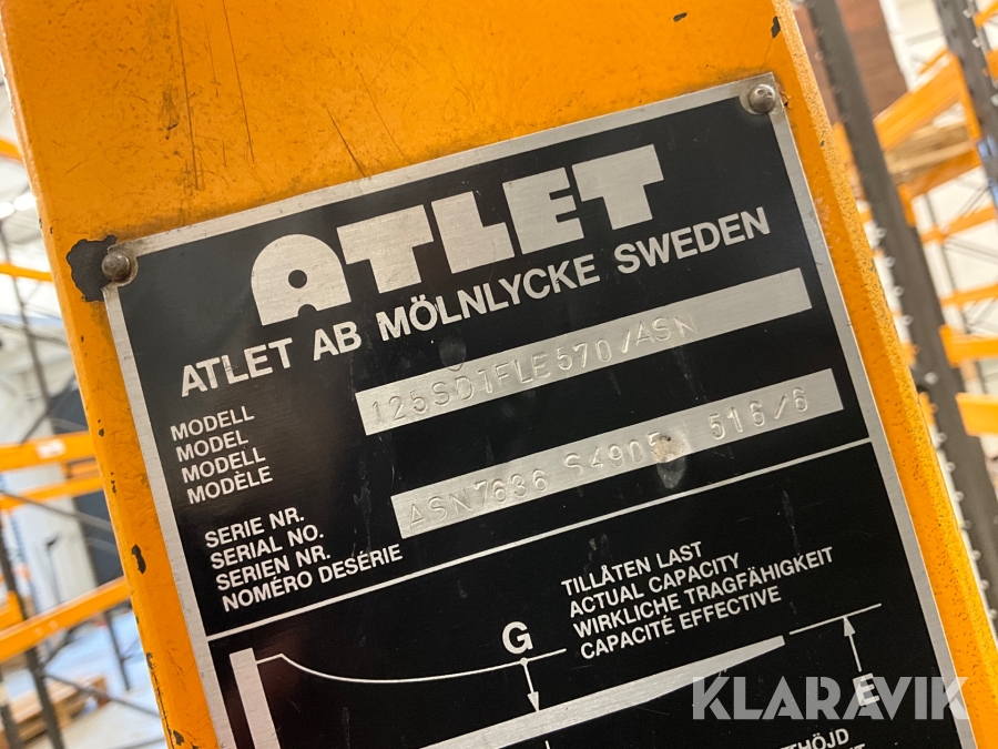 Ståstsplare Atlet 125SDTFLE570/ASN, Eskilstuna, Klaravik auk