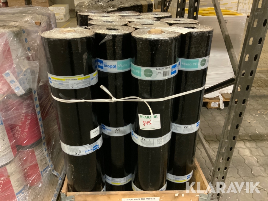 Takpapp Icopal Mono P skifergrå, Nässjö, Klaravik auktion