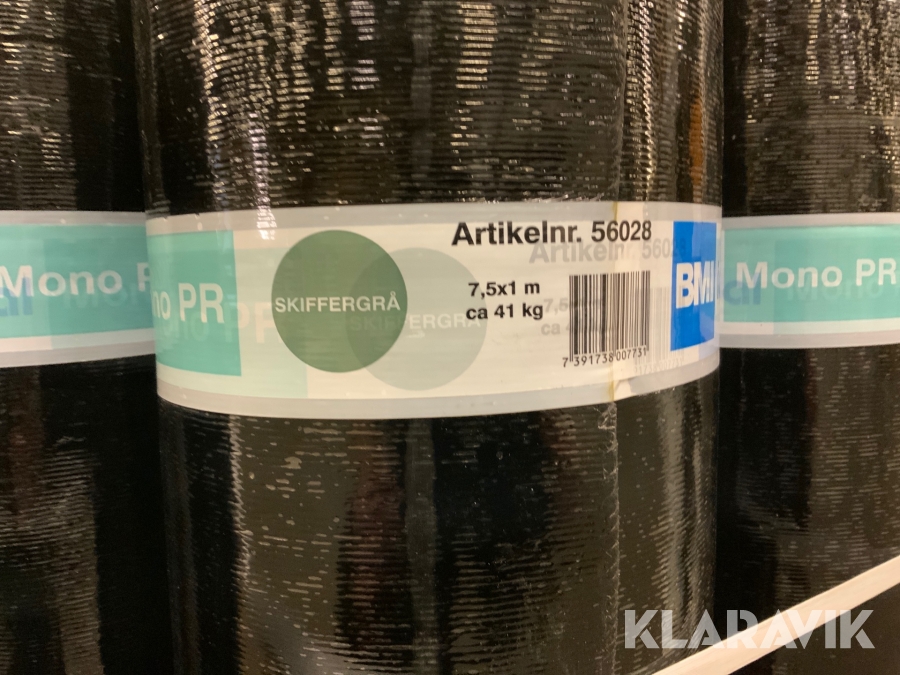 Takpapp Icopal Mono P skifergrå, Nässjö, Klaravik auktion