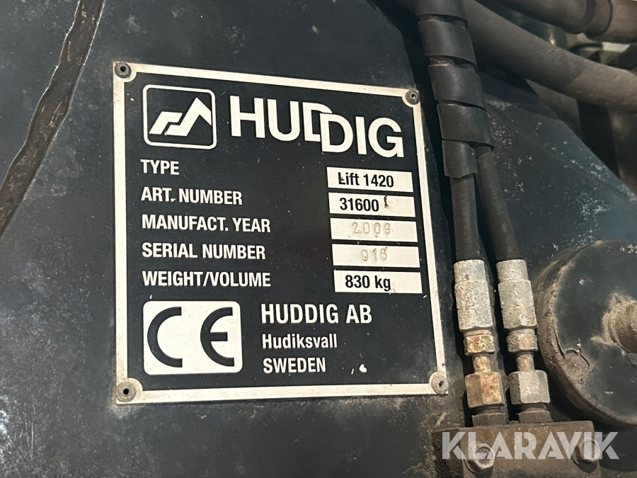 Grävlastare Huddig 1260C, Borlänge, Klaravik auktioner