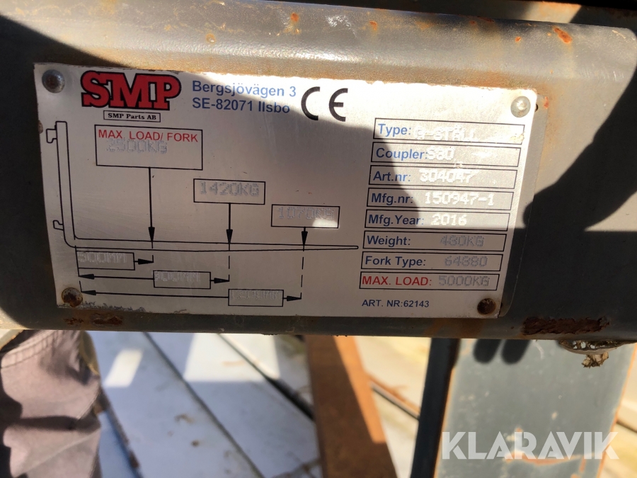 Gaffelställ SMP 5000 kg S80