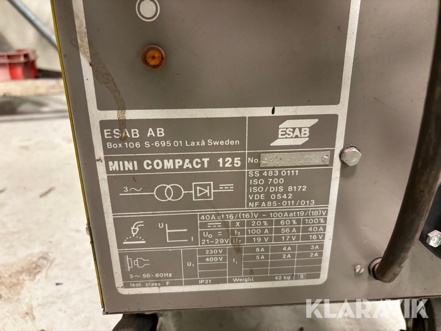 Svets ESAB Mini Compact 125, Stockholm, Klaravik auktioner