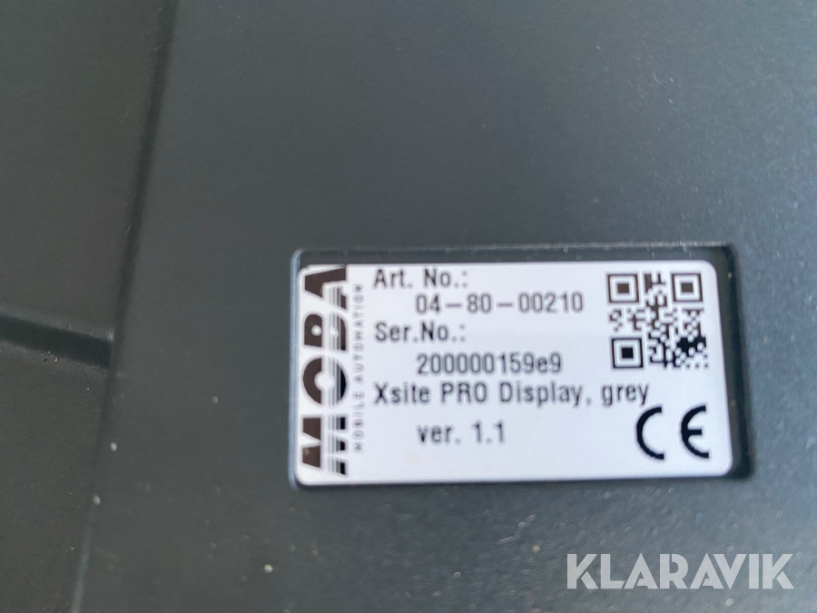 Grävsystemdisplay Moba Xsite Pro, Jönköping, Klaravik auk