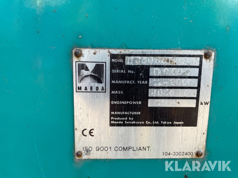 Minikran bandburen Maeda MC305 CRME, Svalöv, Klaravik aukti