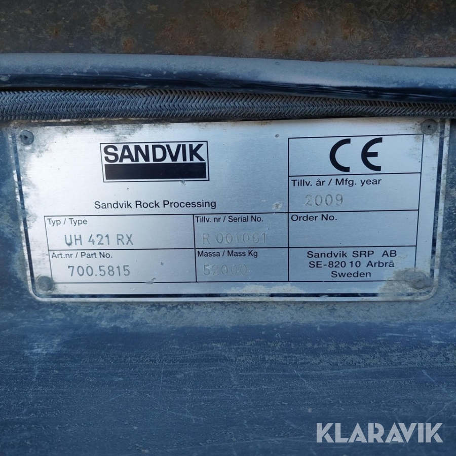 Krossverk Sandvik UH 421 ASRI 2.0, Vaggeryd, Klaravik auktio