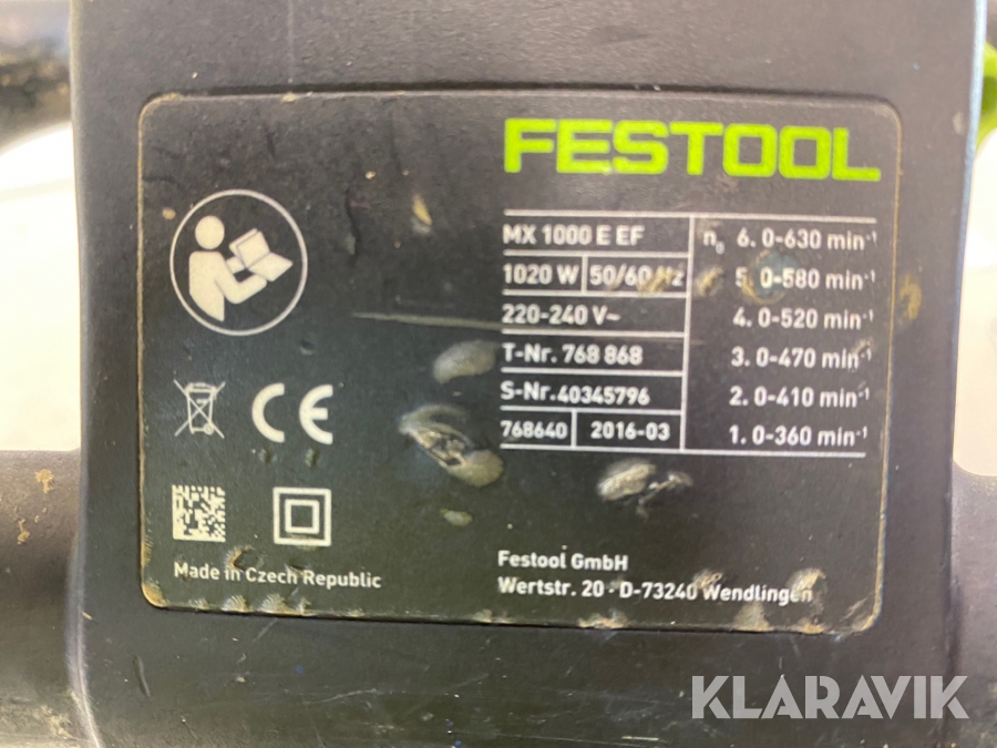 Klaravik Auktioner | Bruksvisp/omrörare Festool MX 1000 E EF