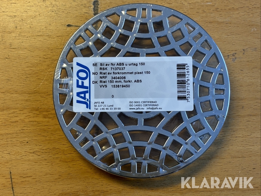 Golvbrunnsil förkromad plast Jafo, Habo, Klaravik auktioner