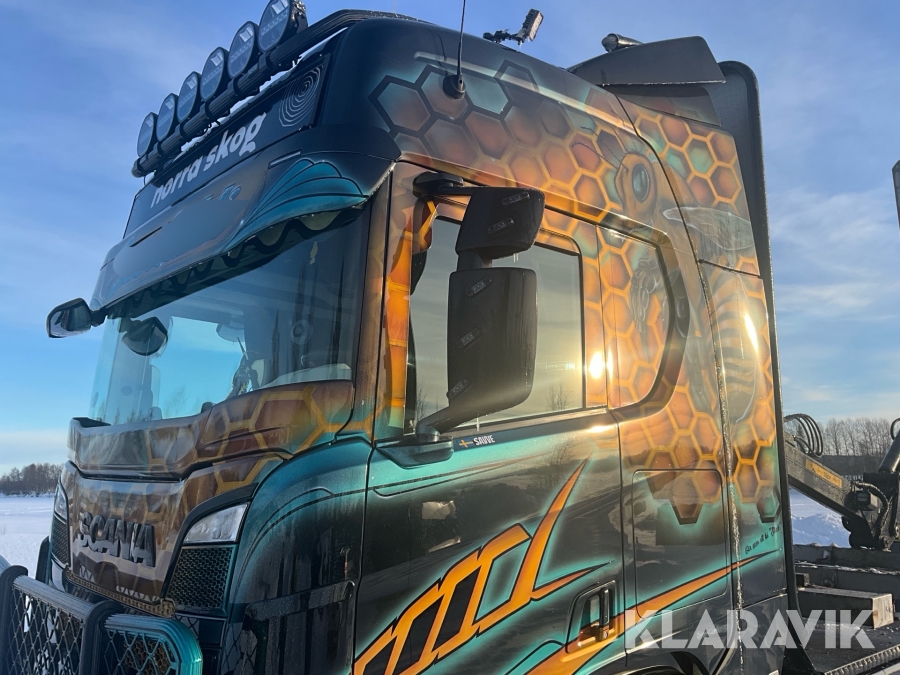 Timmerbilekipage med kran Scania R770, Övertorneå, Klaravik