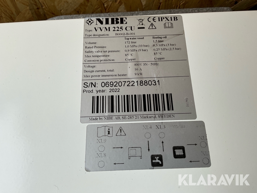 Värmepannor Nibe Vvm 225, Strängnäs, Klaravik auktioner