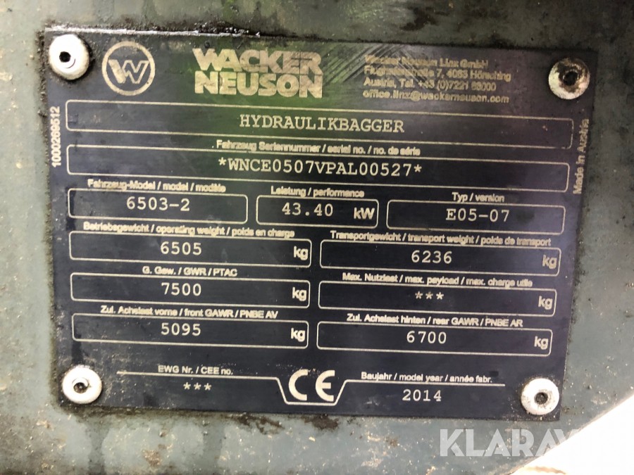 Hjulgrävare Wacker Neuson 6503