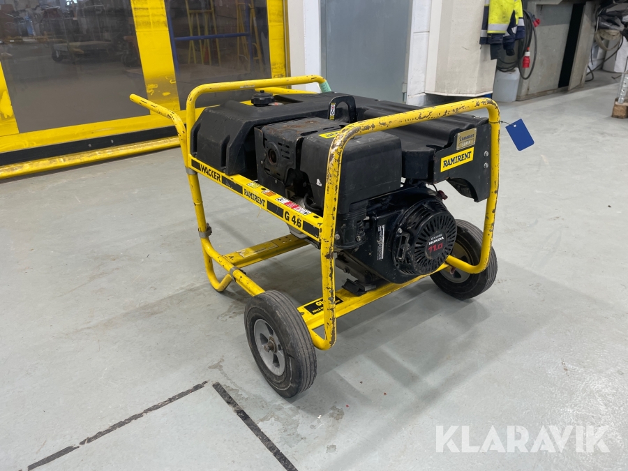 Elverk bensindrivet Wacker G4.6A, Svalöv, Klaravik auktioner