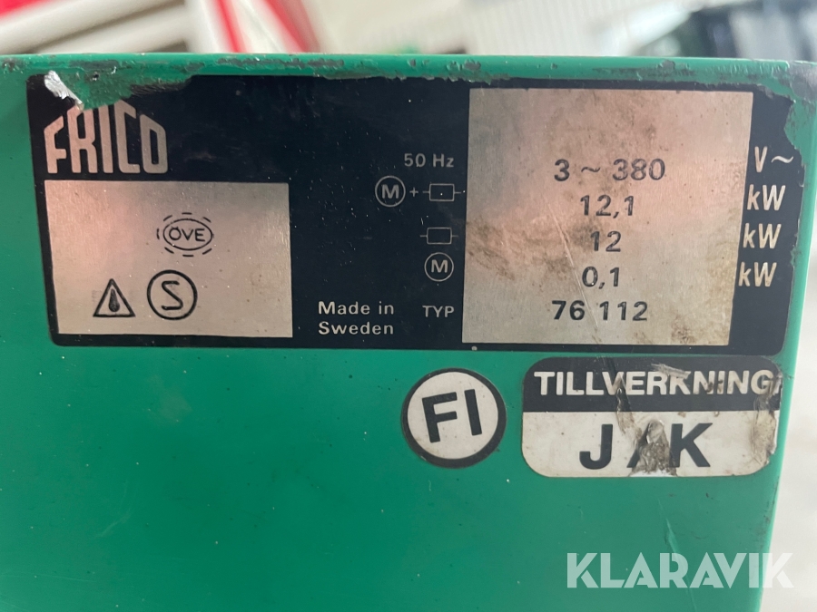 Eltemperator Frico 380v, Knivsta, Klaravik auktioner