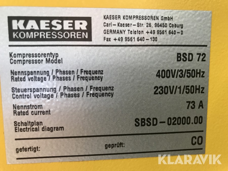 Kompressor Kaeser BSD 72