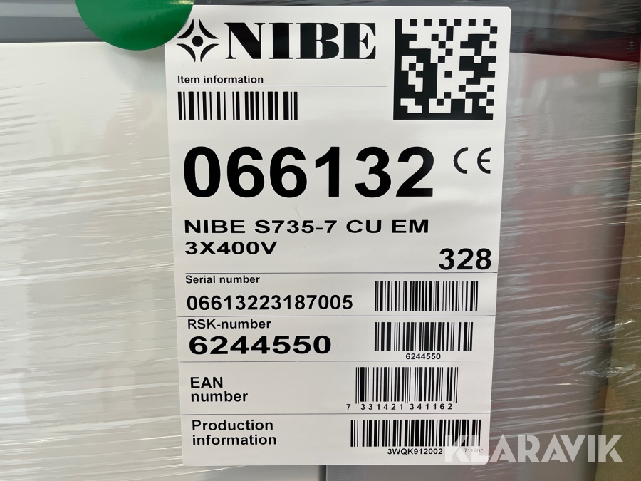 Frånluftsvärmepump Nibe S735-7 CU EM 3x400V, Halmstad, Klara