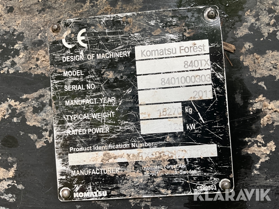 Skotare Komatsu 840TX, Katrineholm, Klaravik auktioner