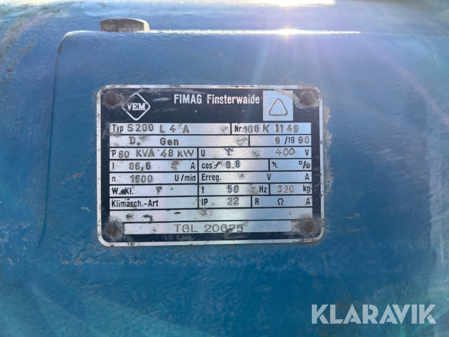 Generator Vem S 200 L 4 A, Avesta, Klaravik auktioner
