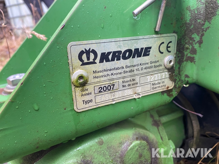Slåtterkross Krone Easycut 280 CV