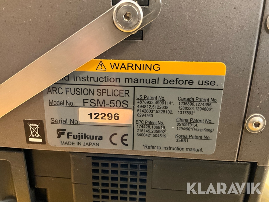 Fibersvets Fujikura FSM-50S, Umeå, Klaravik auktioner