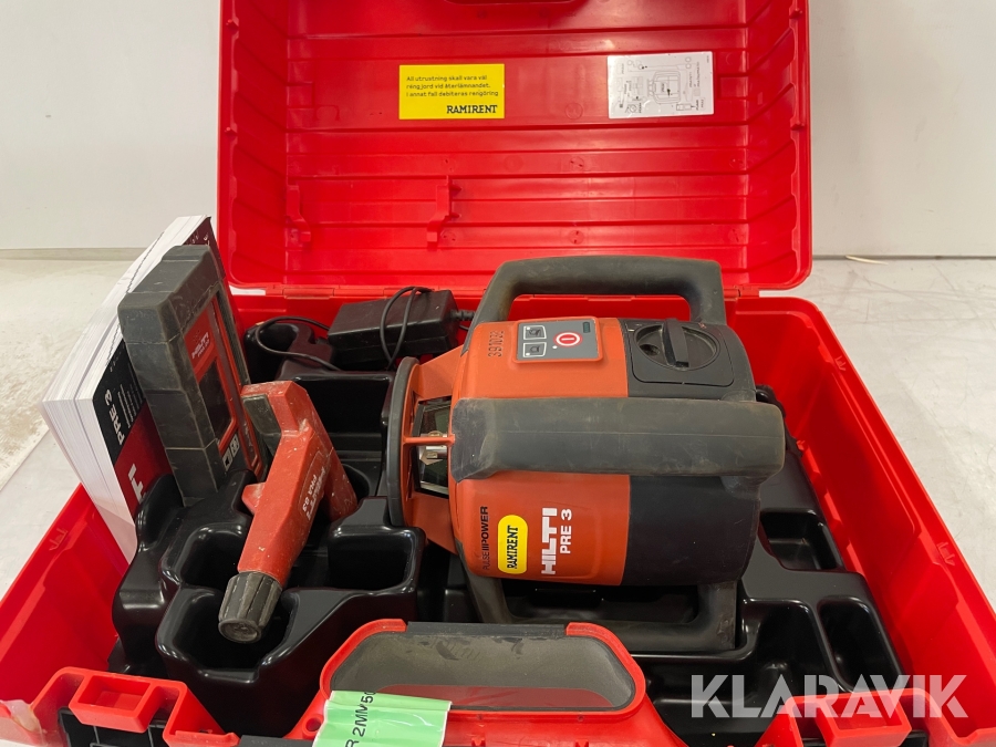 Planlaser inkl mottagare Hilti PRE 3, PRA 20, Svalöv, Klarav