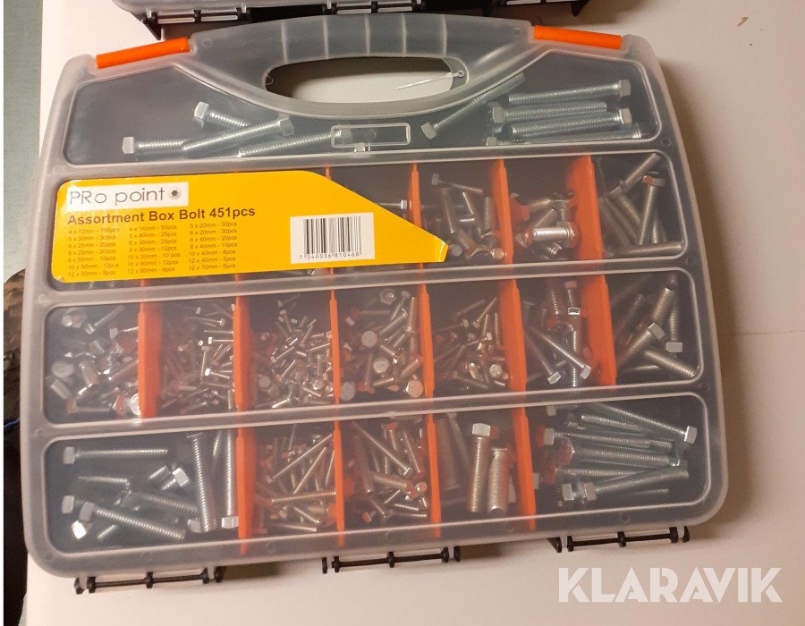 Sortiment bult, mutter, brickor 2036 delar