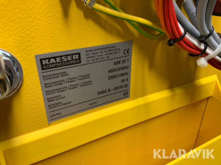 Kompressor Kaeser ASK 32T, Strängnäs, Klaravik auktioner