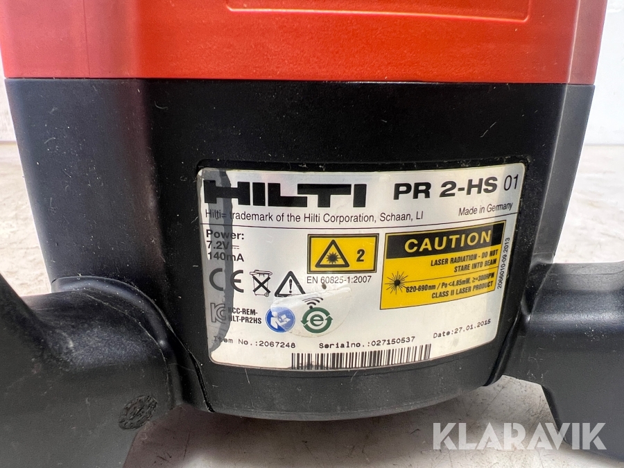 Planlaser & lasermottagare Hilti PR2-HS, PRA20, Svalöv, Klar