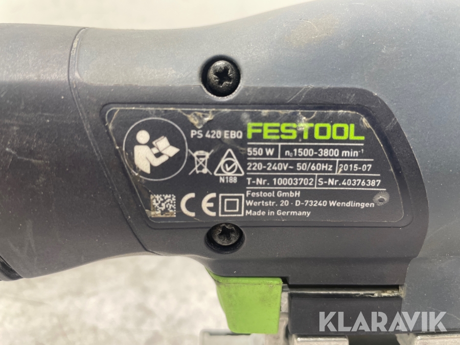 Sticksåg Festool PS420EBQ-Plus, Svalöv, Klaravik auktioner