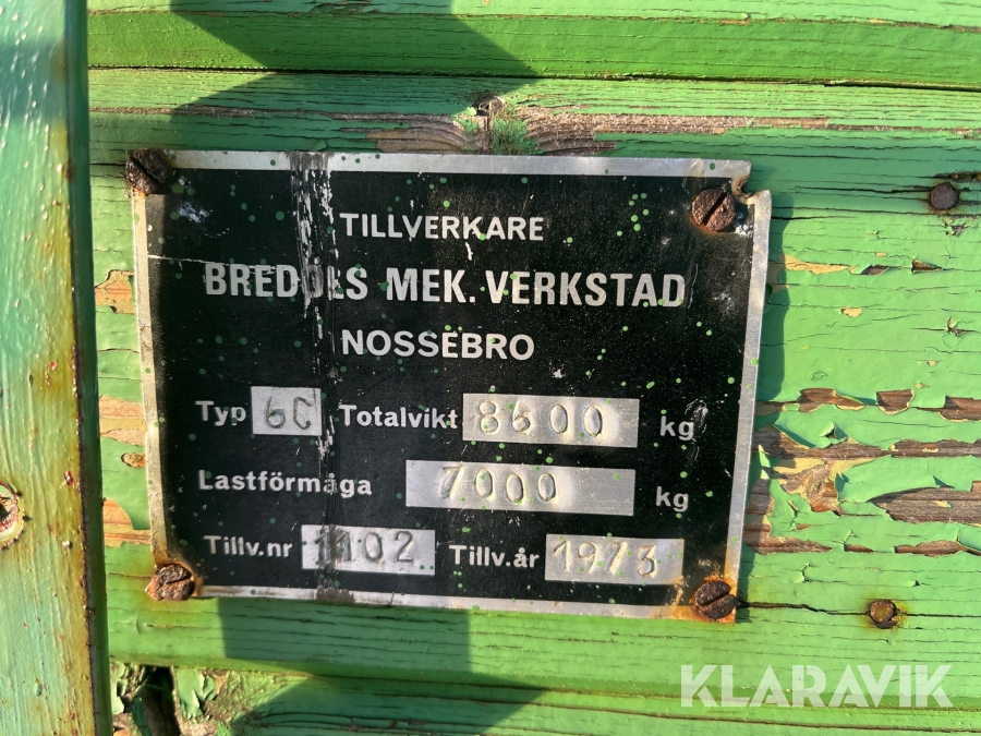 Tippkärra Bredöl 6C, Vänersborg, Klaravik auktioner