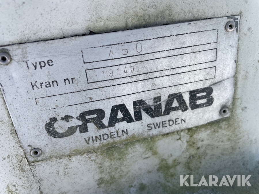 Kranfot Cranab 750, Hedemora, Klaravik auktioner