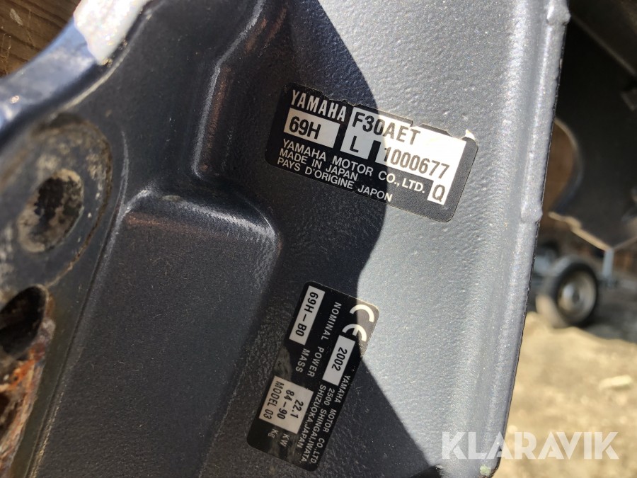 Klaravik Auktioner | Båtmotor 30 hk Yamaha 30