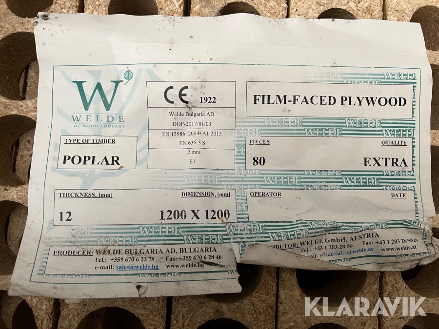 Formplyfa Ljungberg Fritzoe 1200x1200x12 mm, Lund, Klaravik