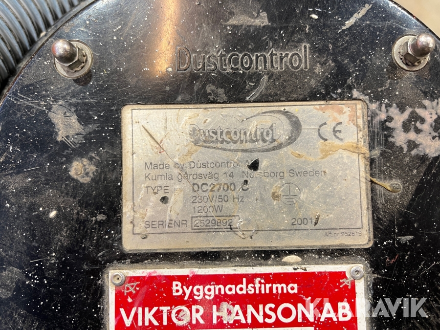 Stoftavskiljare Dustcontrol DC 2700, Huddinge, Klaravik aukt