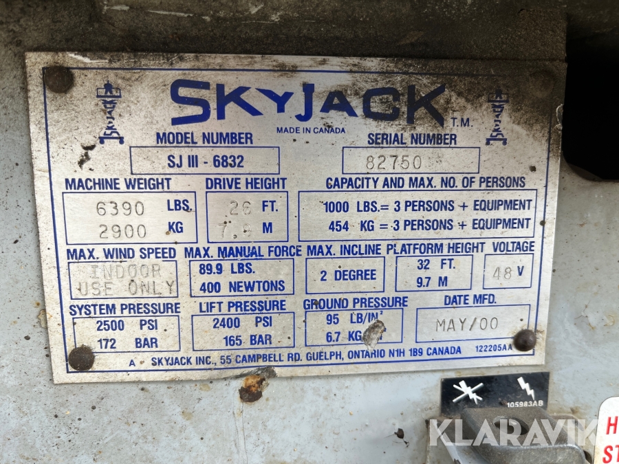 Saxlift SkyJack SJ III 6832E, Bromölla, Klaravik auktioner