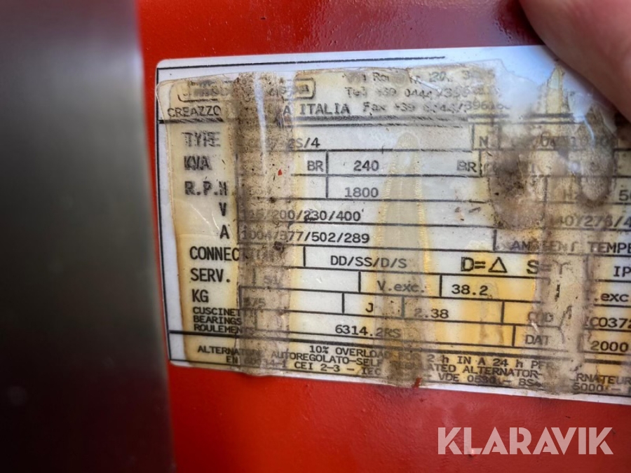 Elverk Perkins 240 kVA, Enköping, Klaravik auktioner