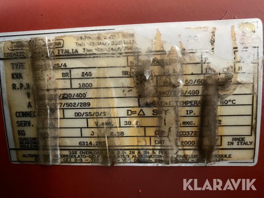 Elverk Perkins 240 kVA, Enköping, Klaravik auktioner