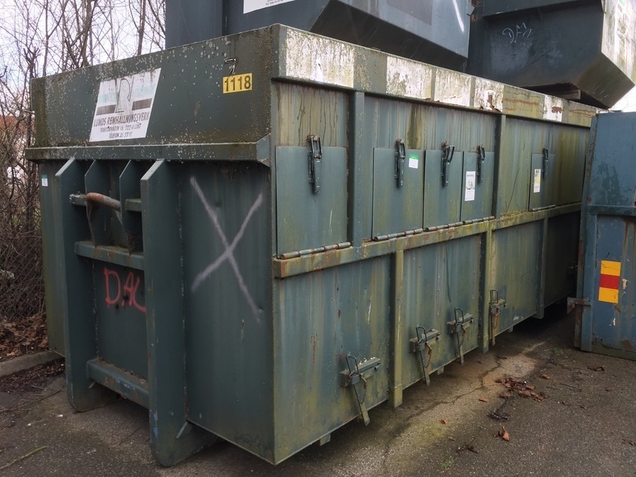 Container med sorteringsfack, 30 m3